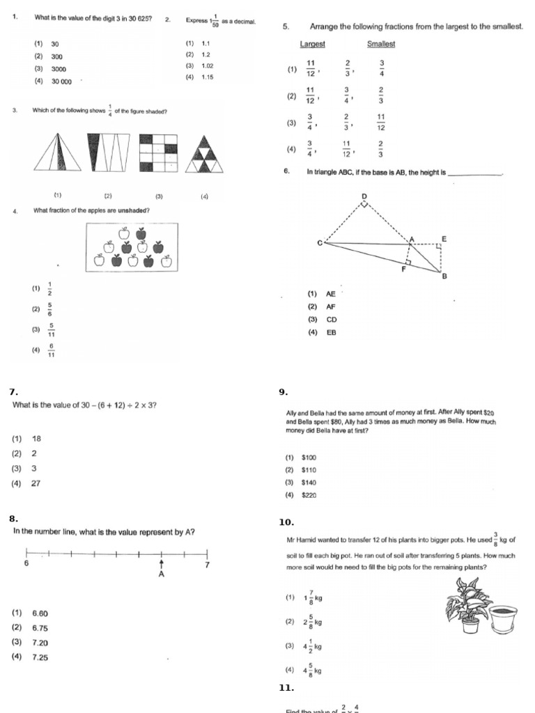P5 Math worksheet 3 | PDF