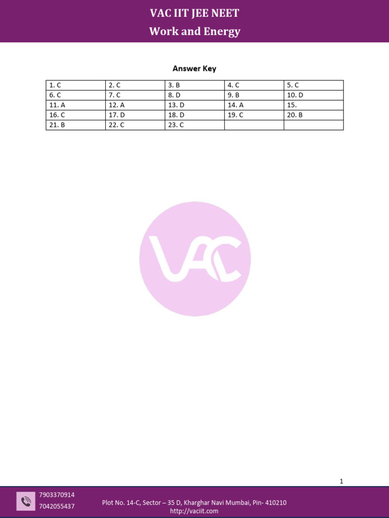 Work and Energy _Answer | PDF