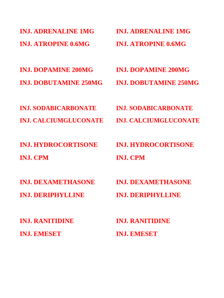 Inj. Sodabicarbonate Inj. Calciumgluconate Inj. Sodabicarbonate Inj ...