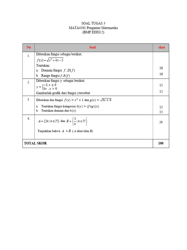 Soal Tugas Matematika 3 | PDF