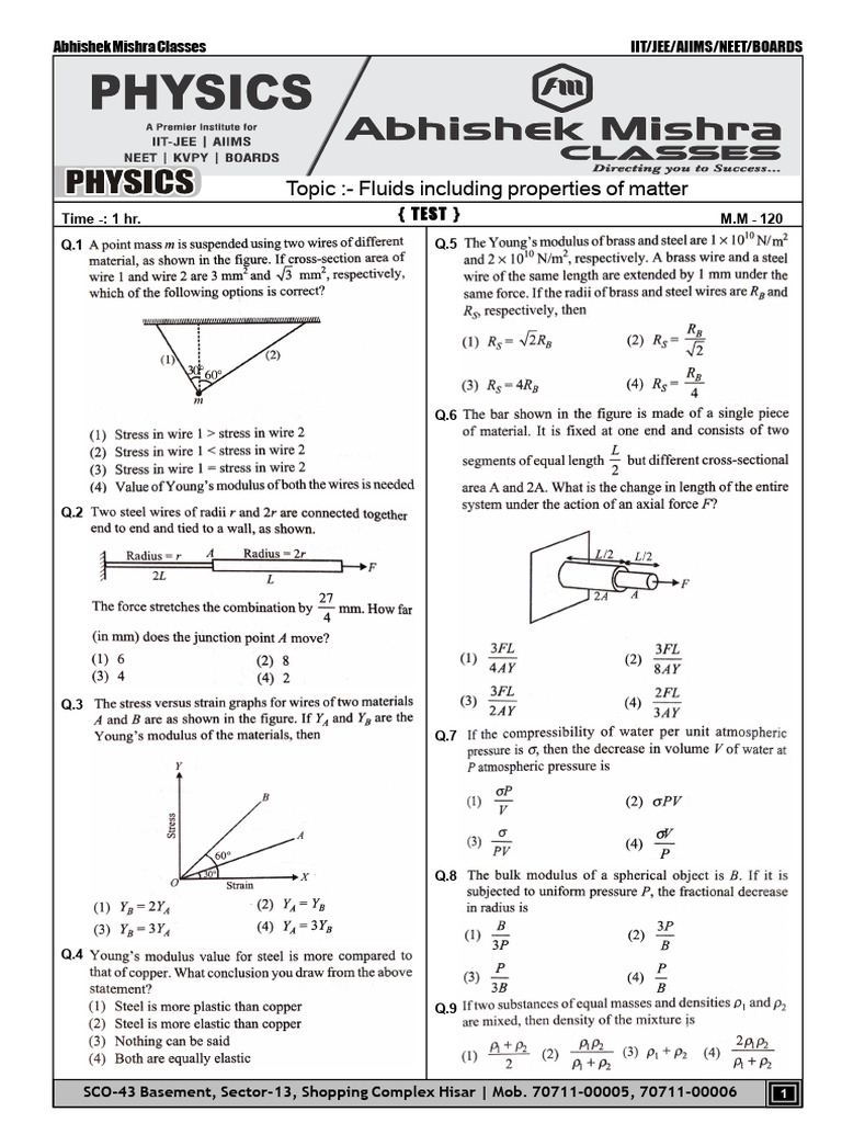 Fluids Including Properties of Matter | PDF | Standardized Tests