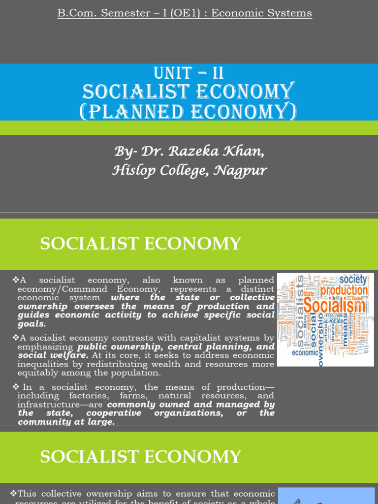 Understanding Socialist Economy Concepts | PDF | Socialism | Economic ...