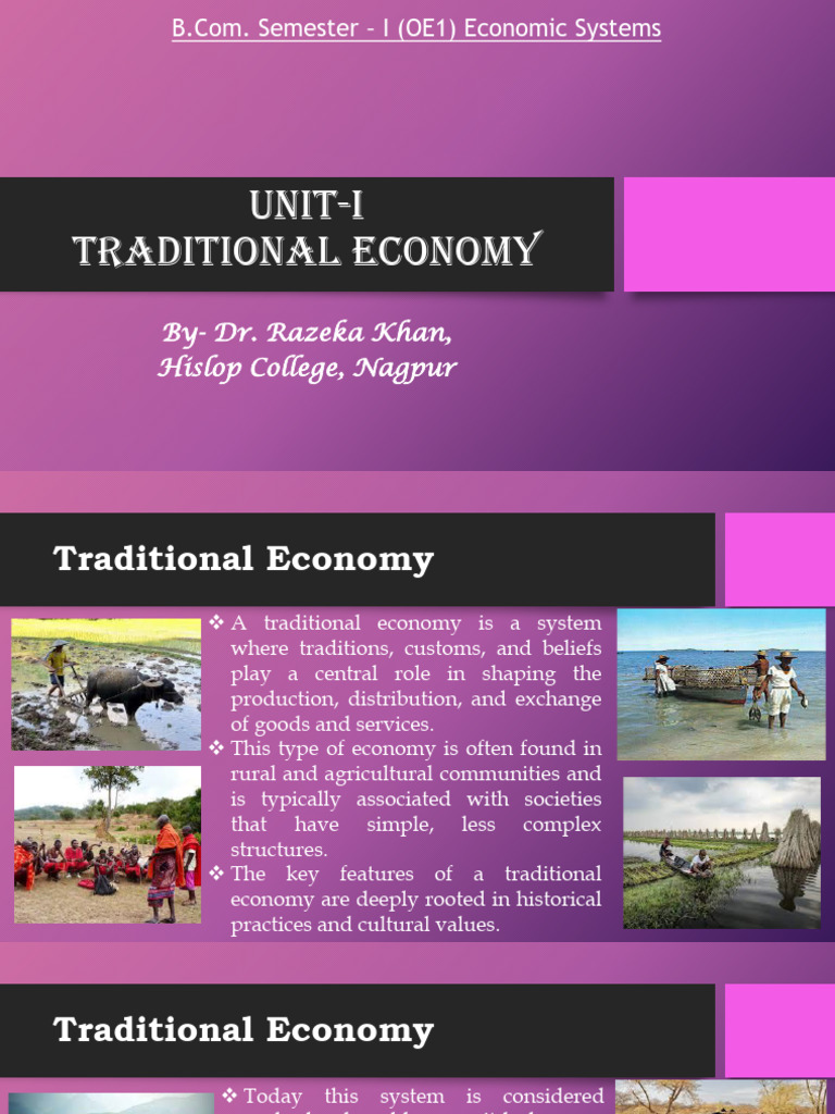 1- Traditional Economy (Unit-1) | PDF | Agriculture | Economies
