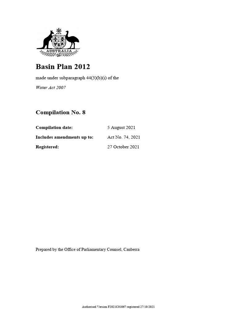 Basin_Plan_aus181959 | PDF | Water Quality | Water Resources