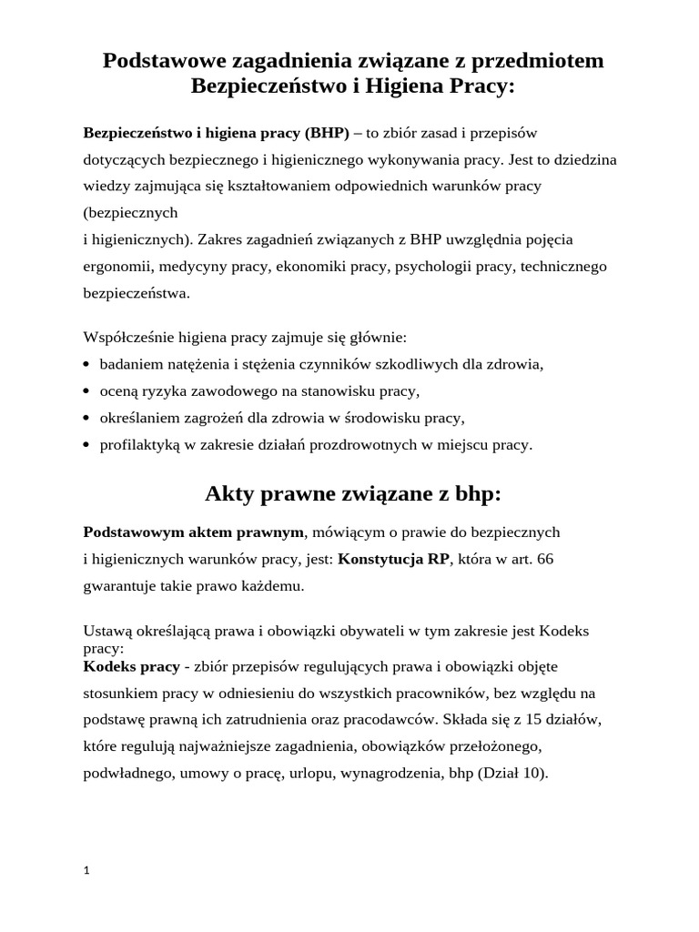 Podstawowe Zagadnienia Związane Z Przedmiotem Po Polsku | PDF