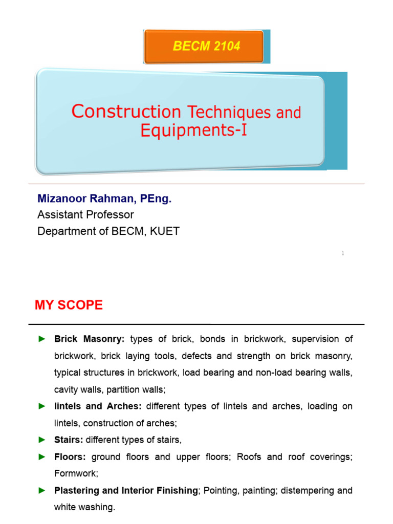 1. Brick Masonry | PDF | Masonry | Brick