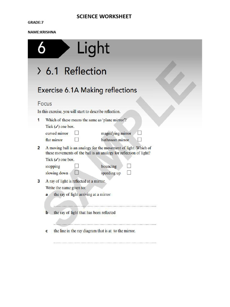 7th Grade Science Homework Guide | PDF