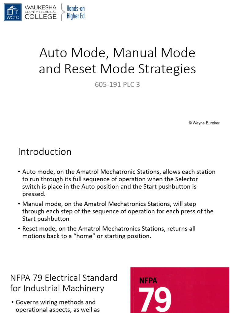 Plc Programming Auto Manual Reset Mode Pdf Switch Computing