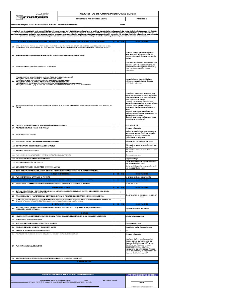 Requisitos SG-SST Contratista 2024 R2 | PDF | Documento de identidad