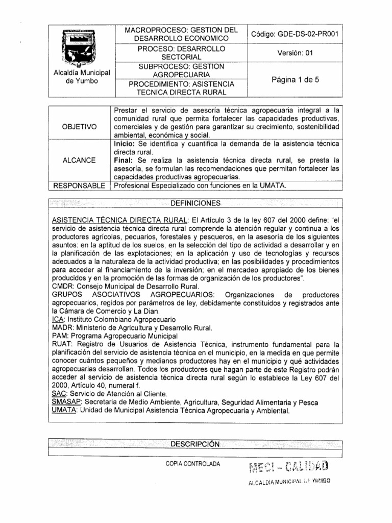 P Asist. Tec. Dir. Rural | PDF