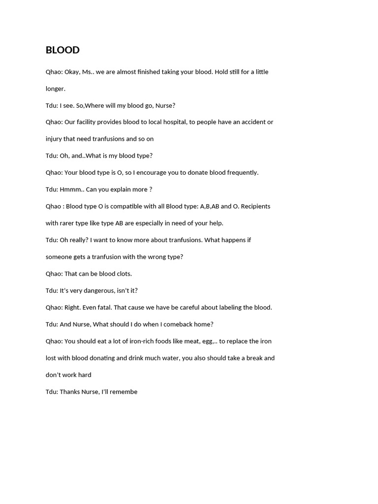 UNIT 1 - P2 - BLOOD | PDF