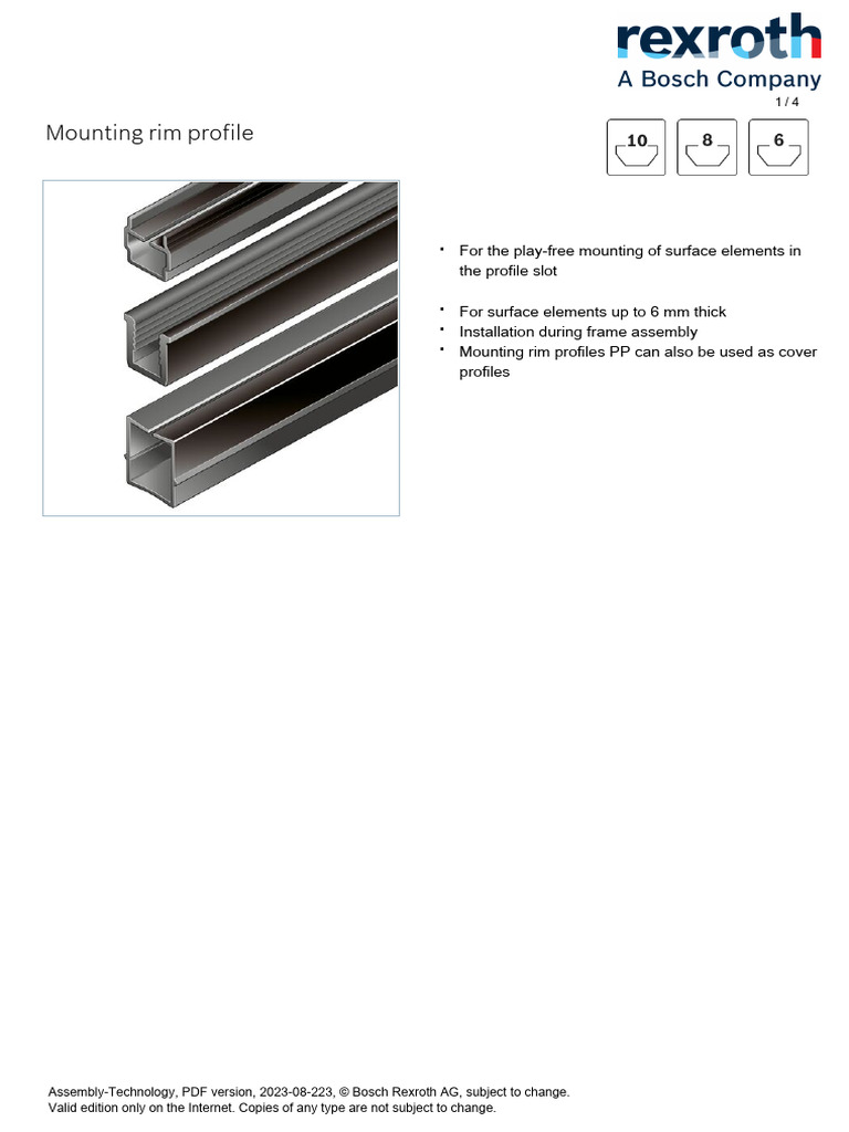 Mounting Rim Profile: For The Play-Free Mounting of Surface Elements in ...