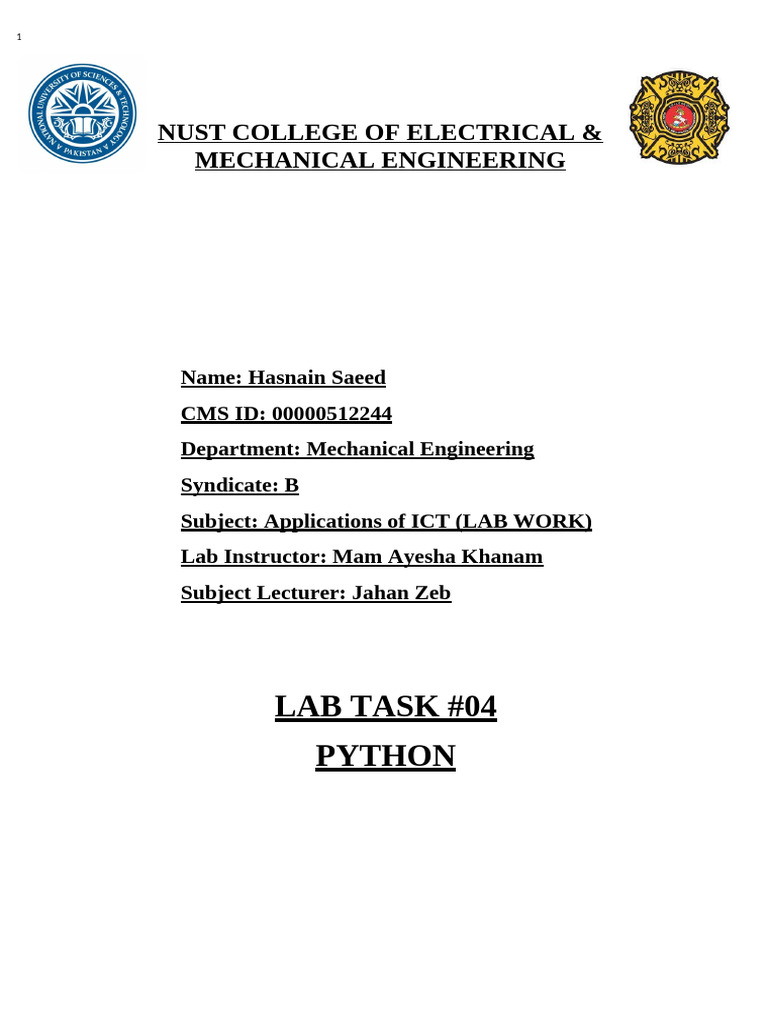Lab Task 4 | PDF