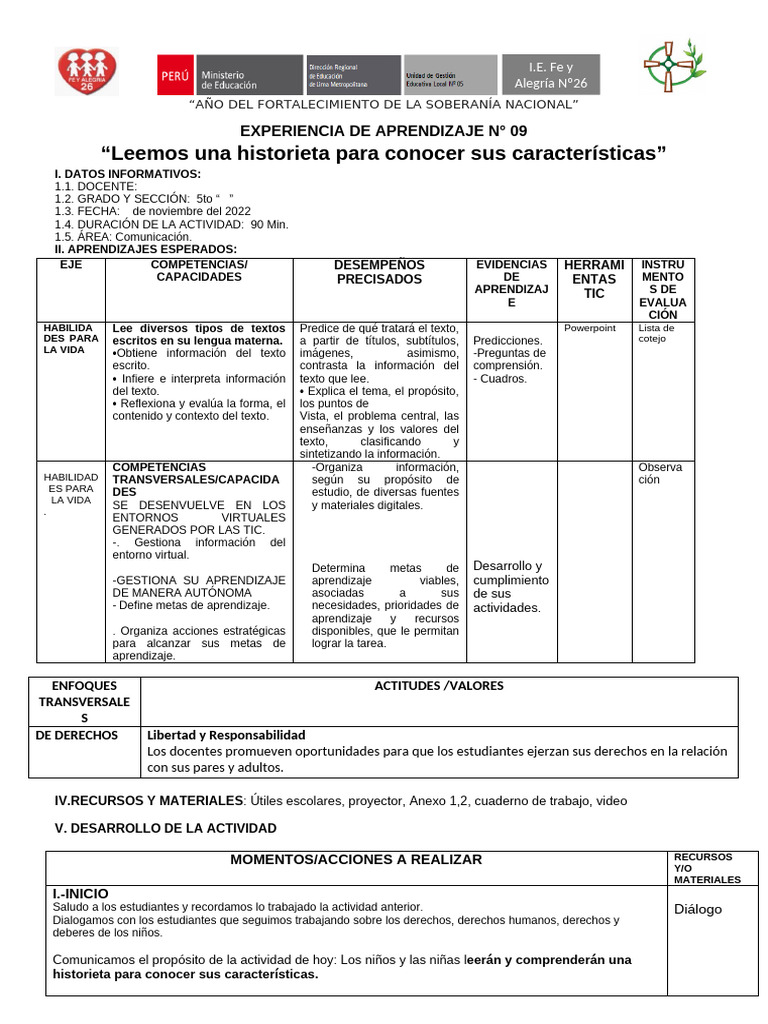 Leemos Una Historieta | PDF | Aprendizaje | Cómics