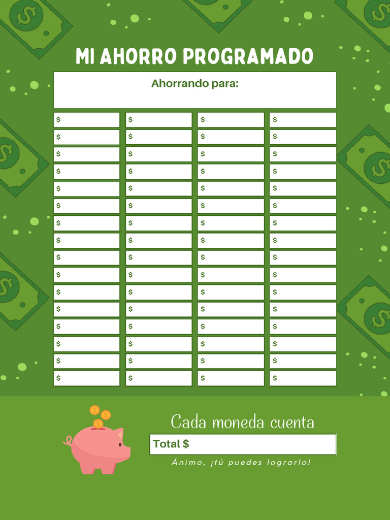 Ahorro Programado Ilustrado Verde | PDF