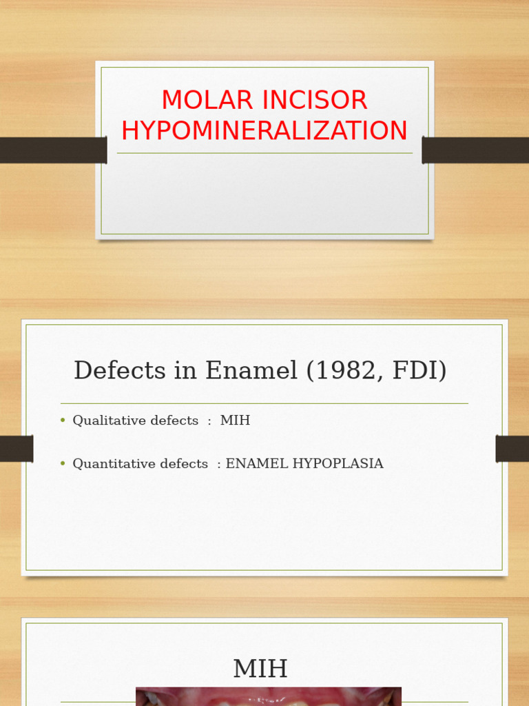 Molar Incisor Hypomineralization | PDF
