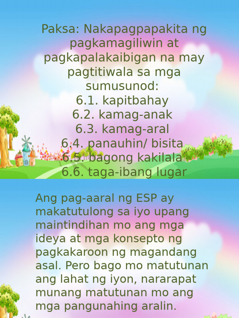 Q2 - ESP - MOD 1 - #Nakapagpapakita NG Pagkamagiliwin at Pagkapalakaibigan | PDF
