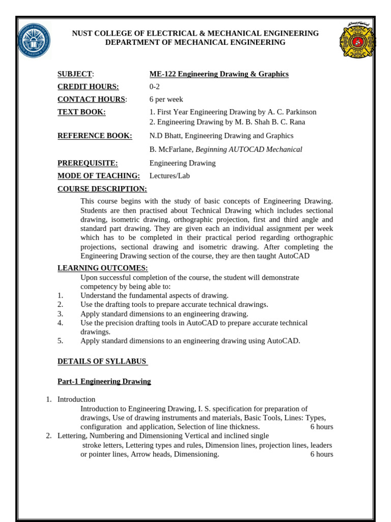 Engineering Drawing & Graphics Course | PDF | Technical Drawing ...