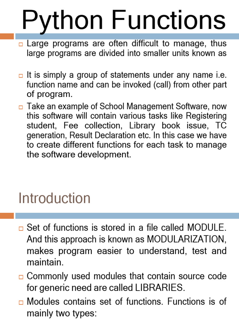 Working With Functions Pdf Parameter Computer Programming Variable Computer Science 2970