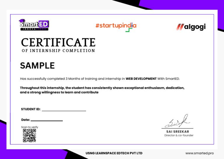 Sample Internship completion certificate (1) | PDF