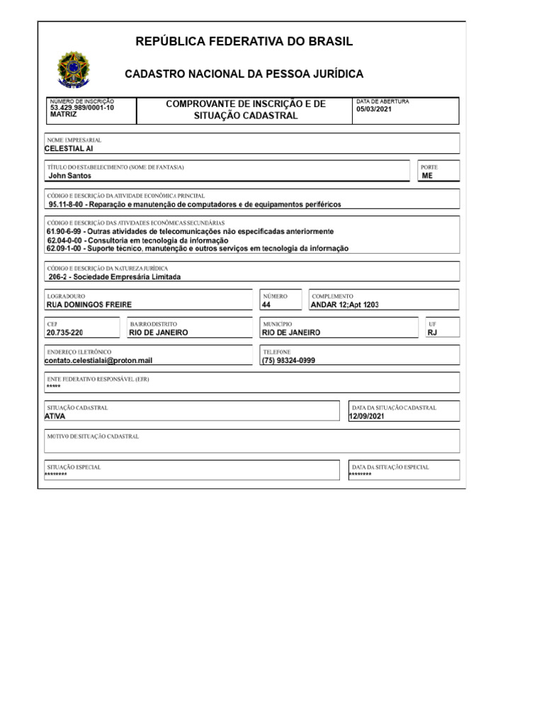 Comprovante CNPJ | PDF