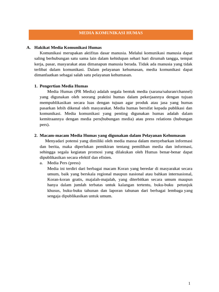 Modul Ajar MP Humas Kls XI | PDF