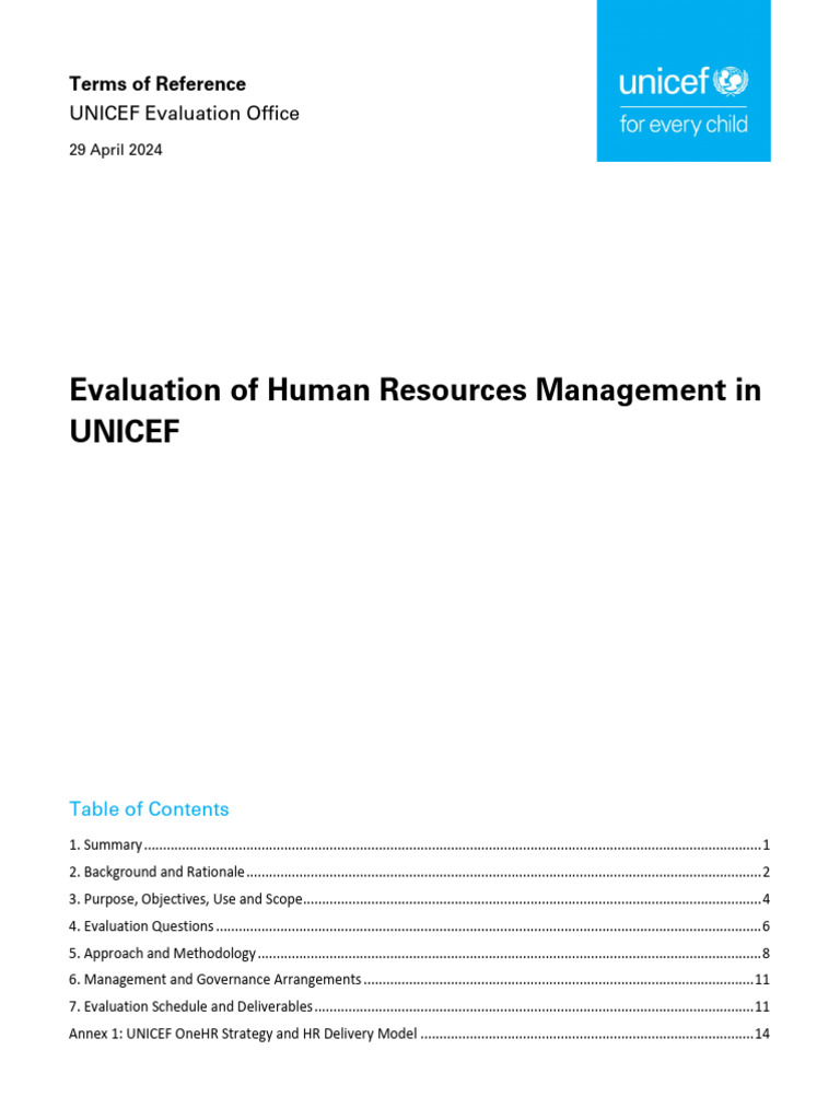 Evaluation HR Management ToR | PDF | Evaluation | Human Resource Management