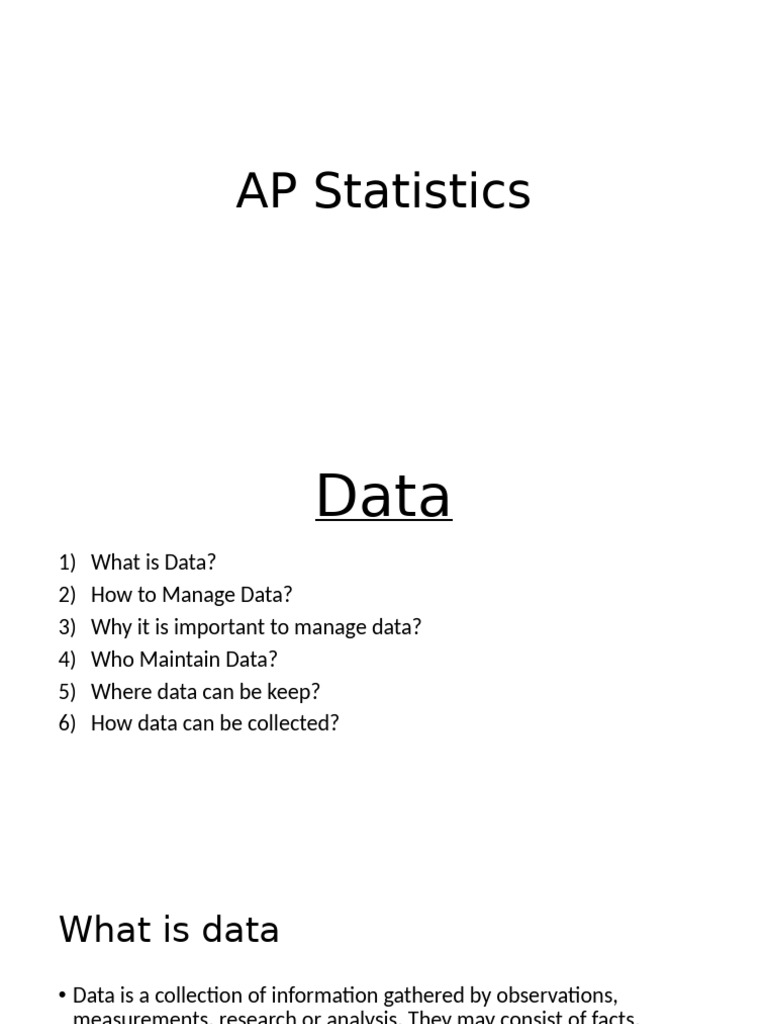 AP Statistics | PDF | Data
