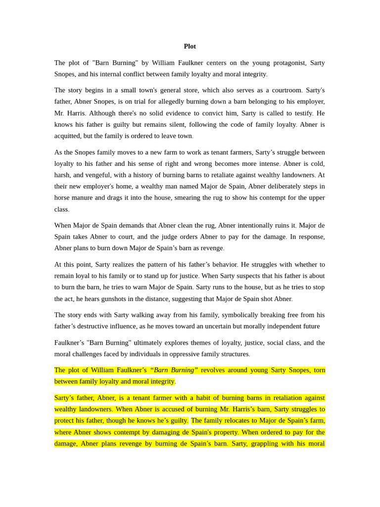 Barn Burning | PDF | William Faulkner