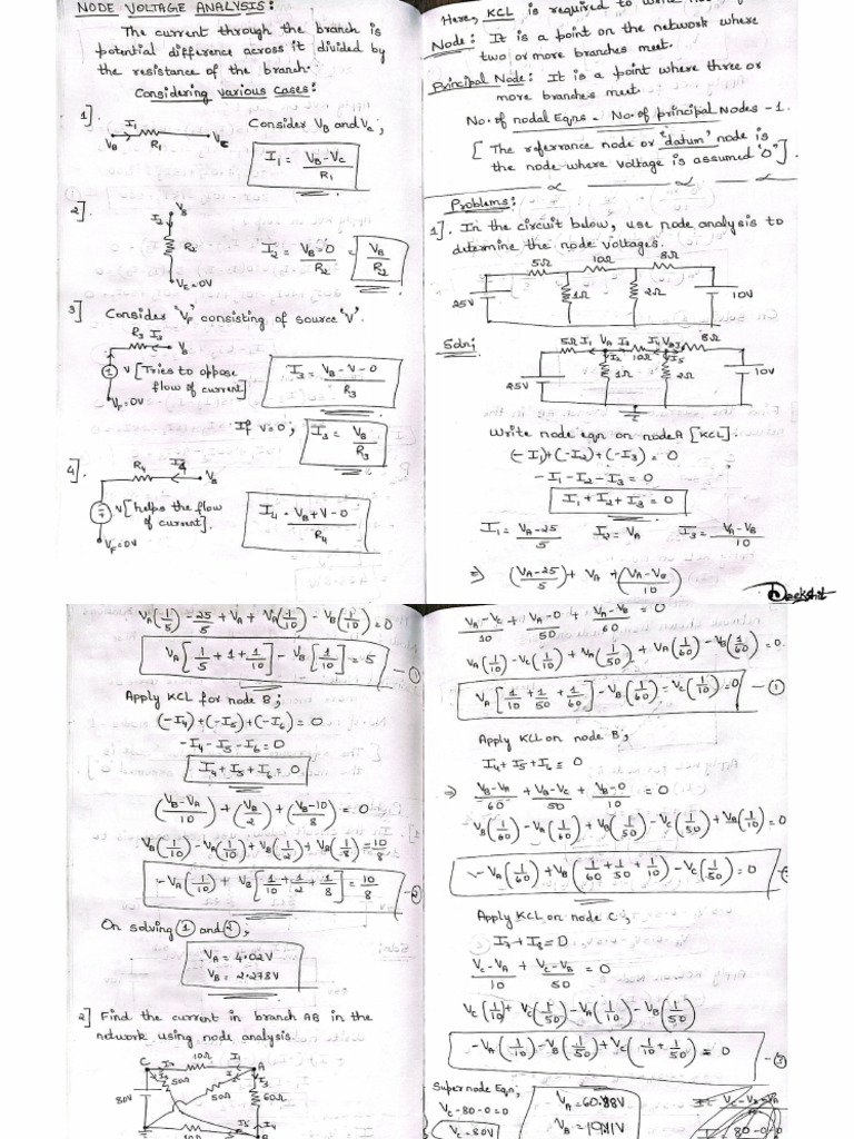 M1 Node Voltage Analysis | PDF