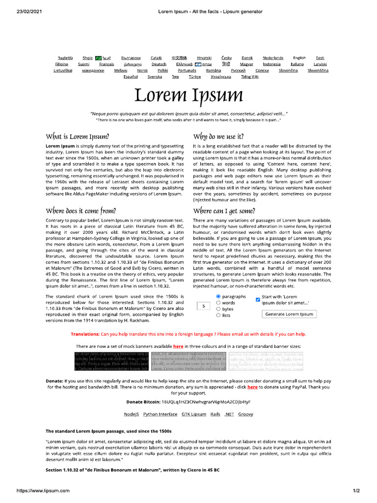 Lorem Ipsum - All The Facts - Lipsum Generator | PDF