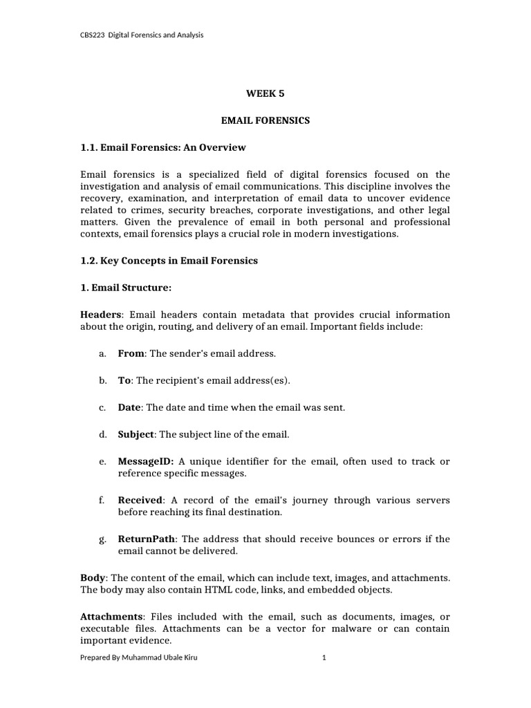 Week 5 - Email Forensics | PDF | Computer Mediated Communication ...