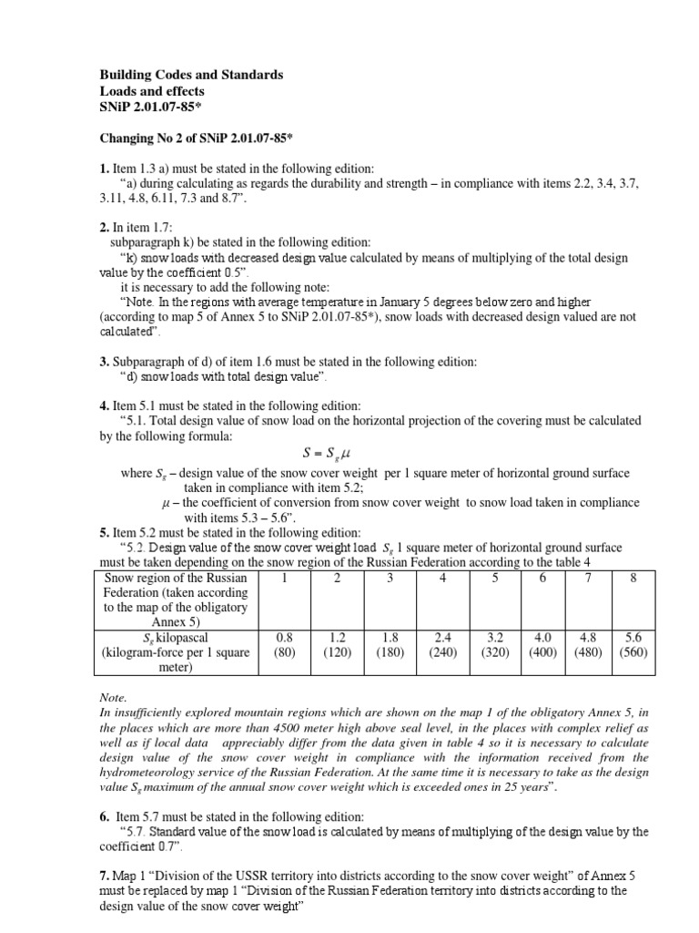 SNiP Changes | PDF | Snow | Map