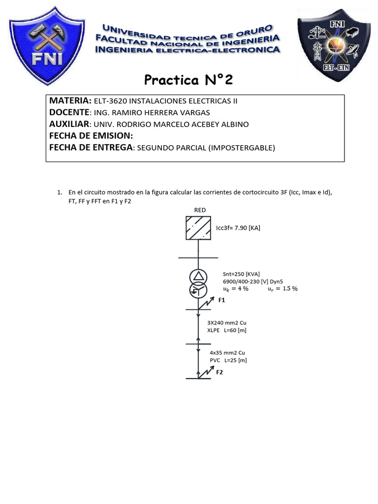 Practica No2 ELT-3620 2-2024 | PDF | Transformador | Electricidad
