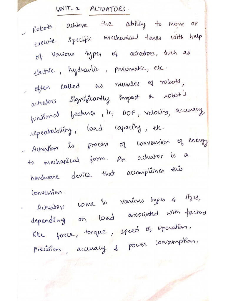 Robotics Unit 2 | PDF