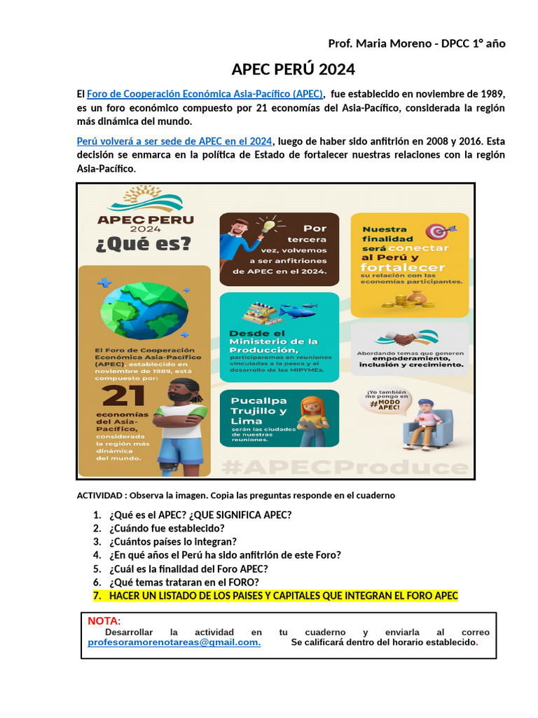 APEC 1° Año | PDF