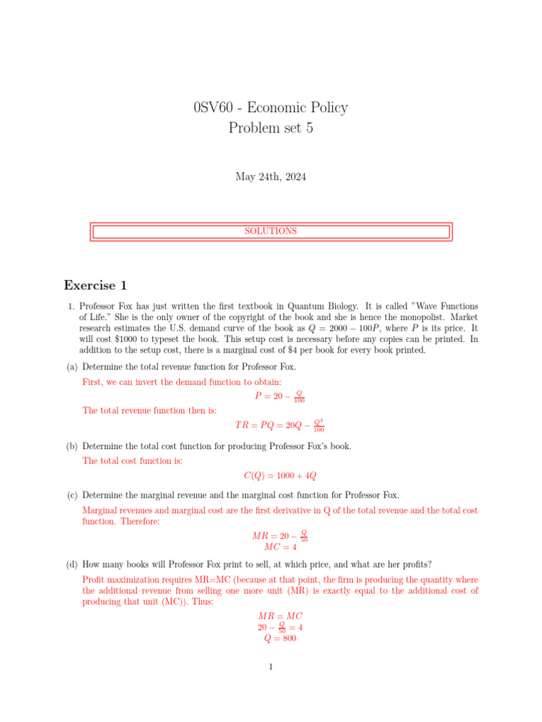 2024_ps_5_solution | PDF | Profit (Economics) | Monopoly