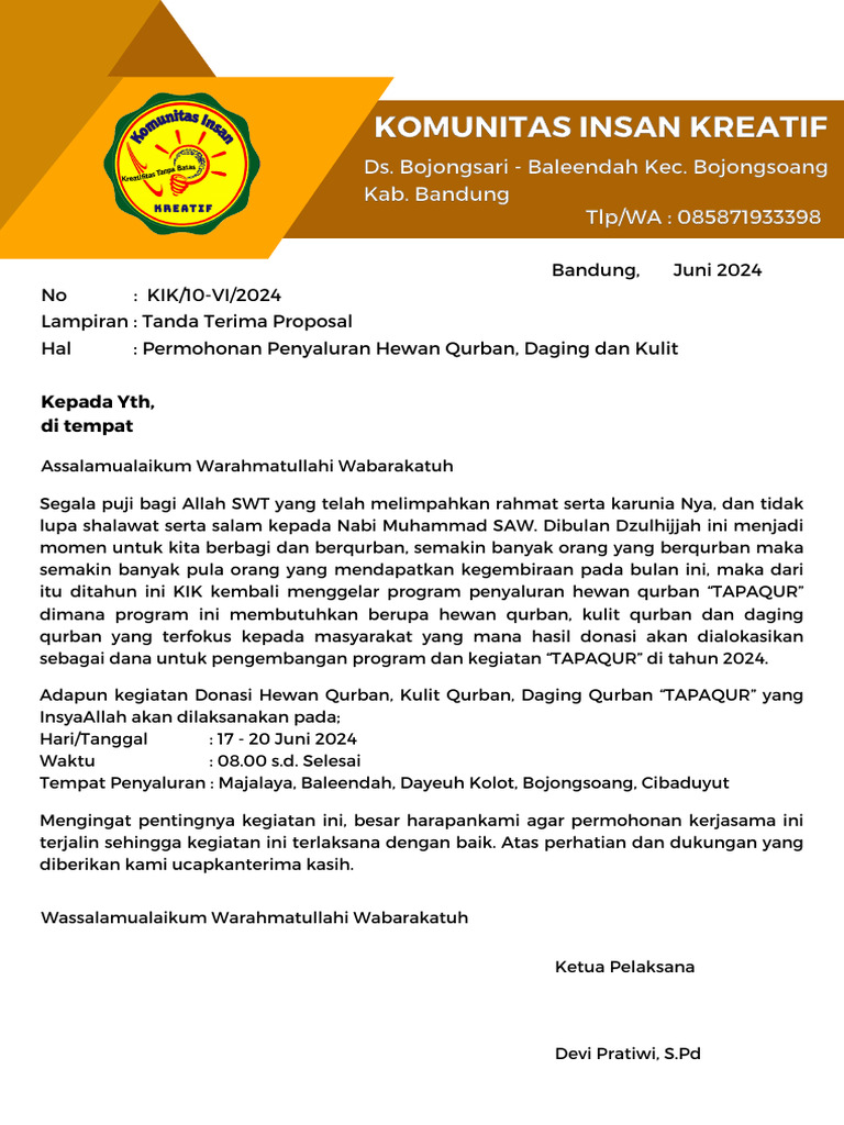 Putih Dan Oren Modern Bisnis Letterhead | PDF