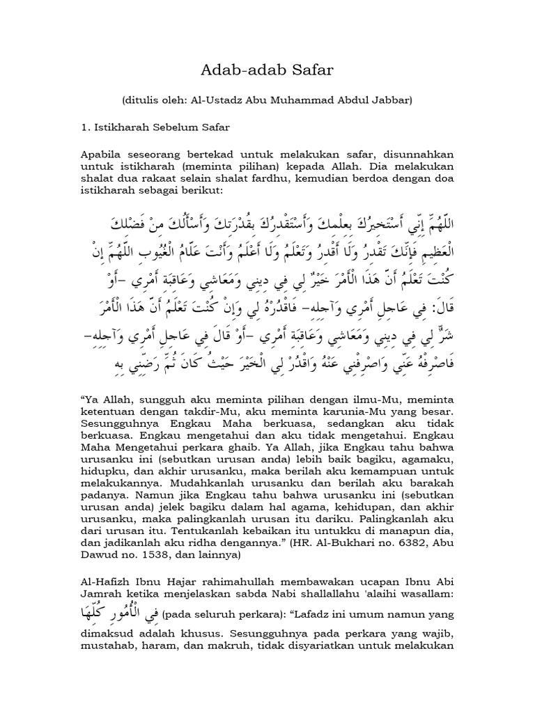 Adab Safar | PDF