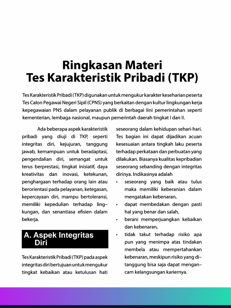 Ringkasan Materi TKP CPNS Lengkap PDF | PDF