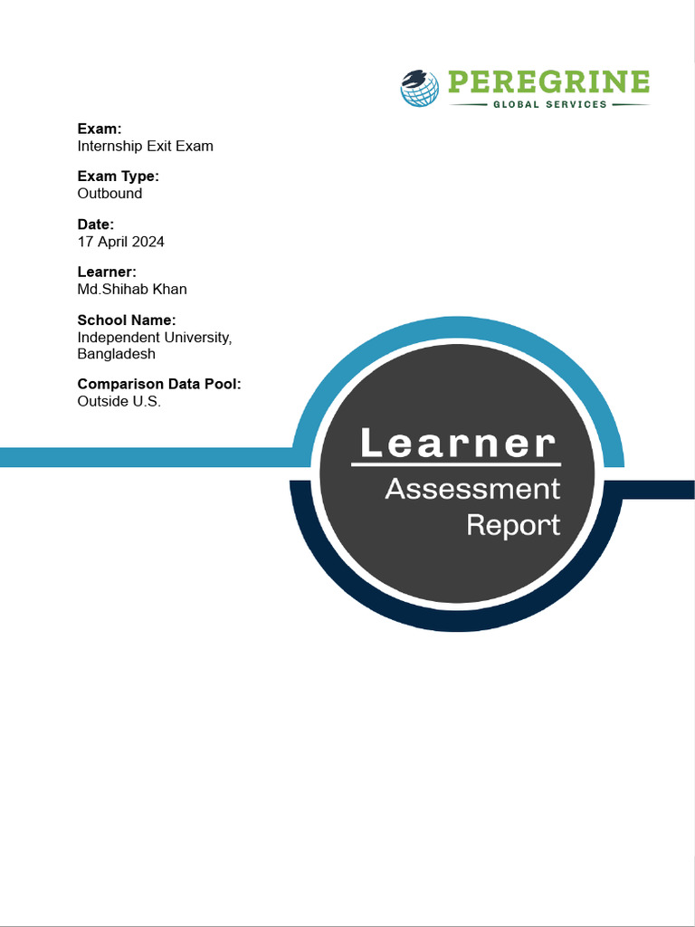 PGS Learner Assessment Report | PDF | Percentile | Sampling (Statistics)