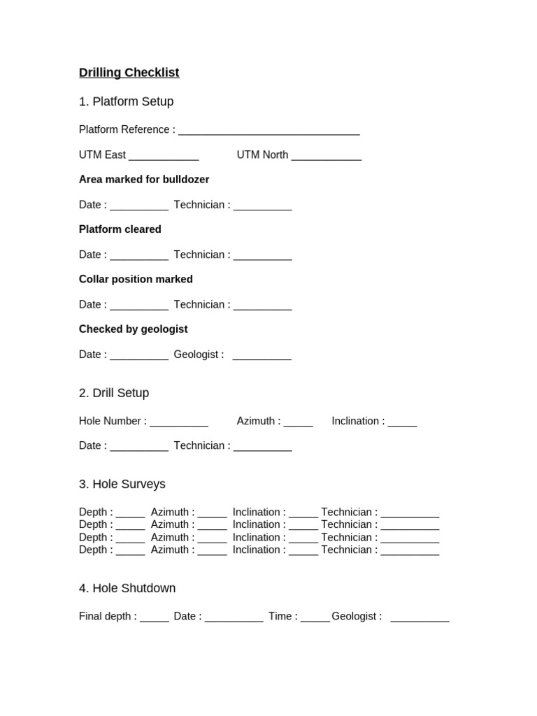 Drilling Checklist1 | PDF