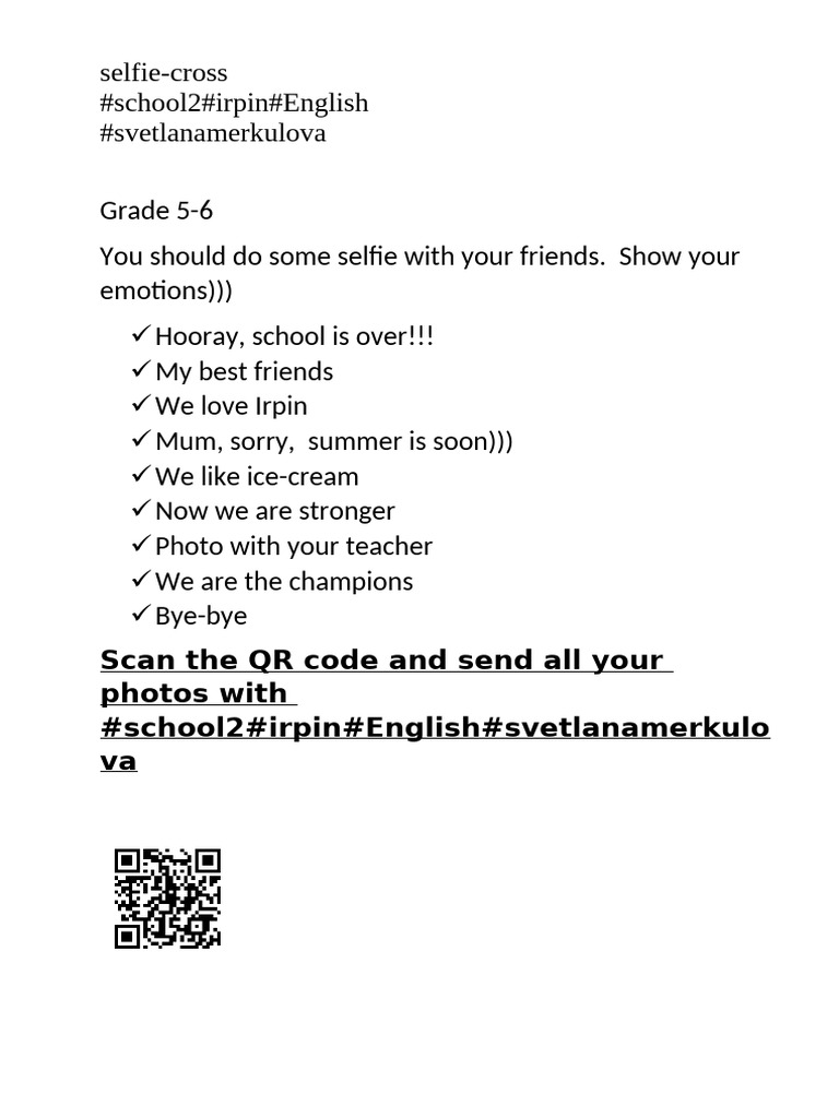 QR Selfie Cross | PDF