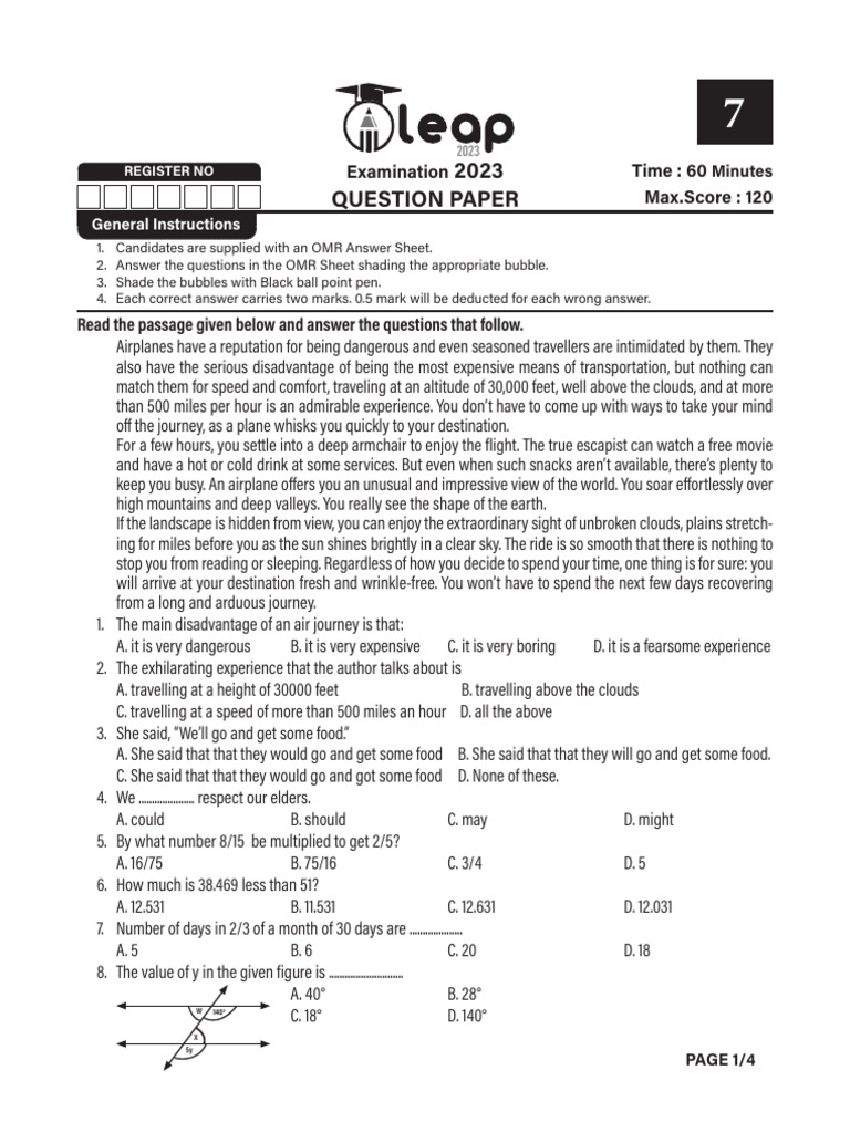 Class 7 Leap QP 2023 | PDF | Rock (Geology)