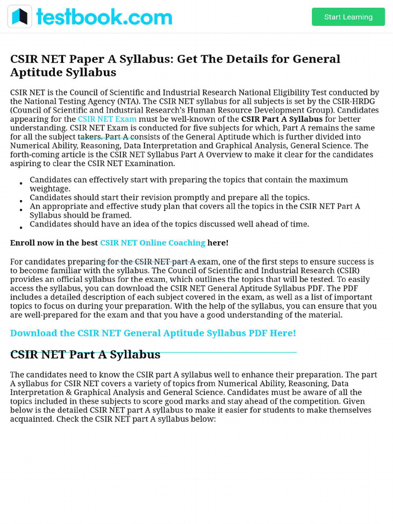 CSIR NET Paper A Syllabus - Get The Details For General Aptitude ...