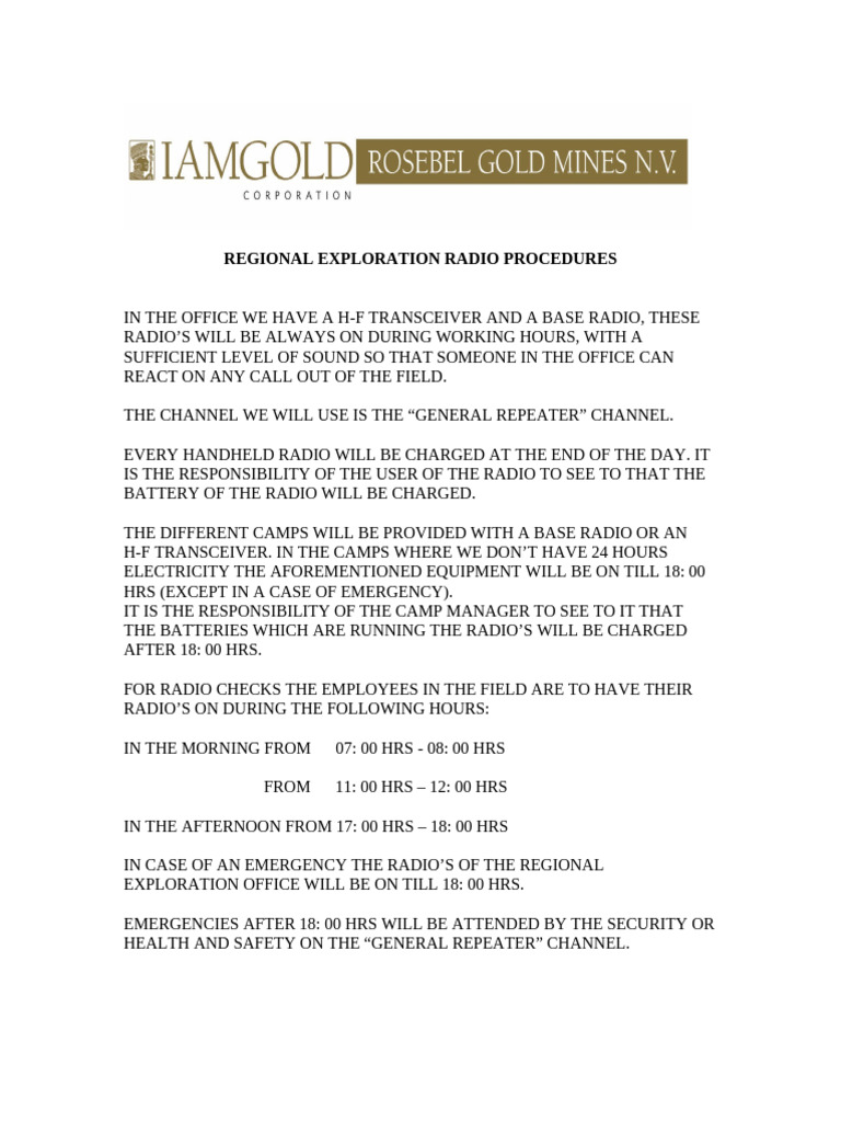 Reg. Expl - Radio Procedures | PDF