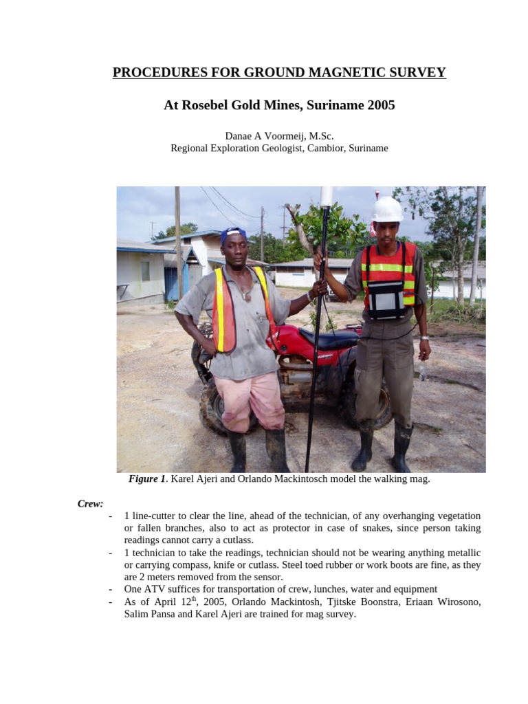 Procedures For Ground Magnetic Survey | PDF | Magnetometer | Color