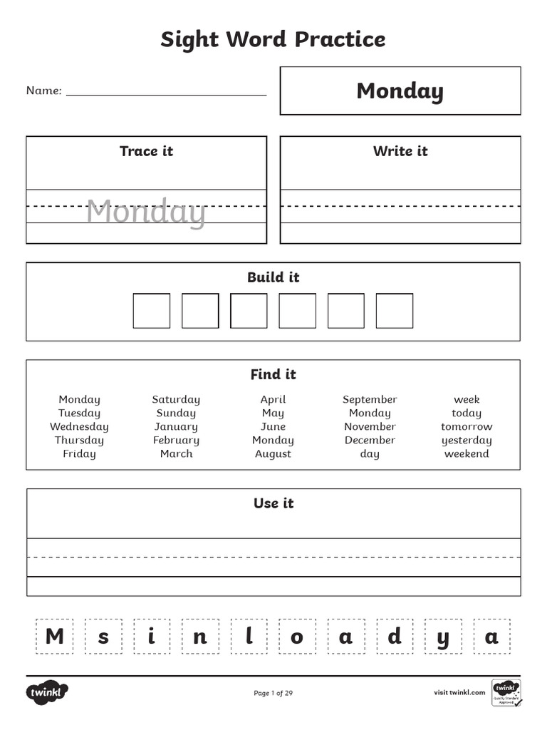 Days and Months Activity | PDF | Workweek And Weekend