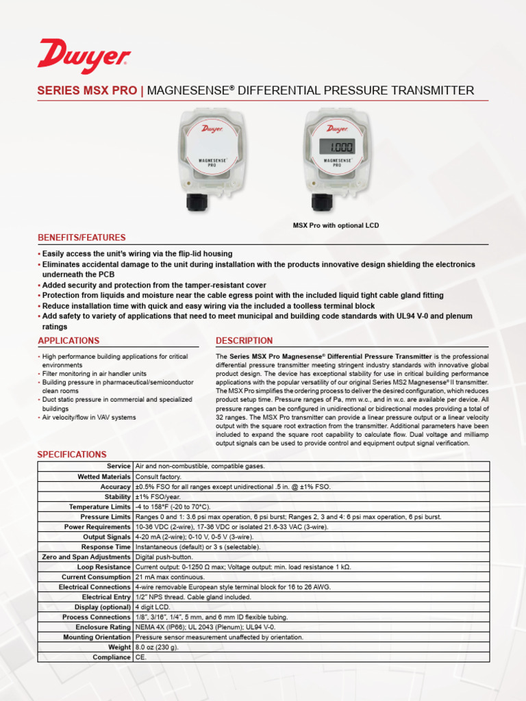Series-MSX-Pro_spec | PDF | Pressure Measurement | Electrical Wiring Series-MSX-Pro_spec | PDF | Pressure Measurement | Electrical Wiring