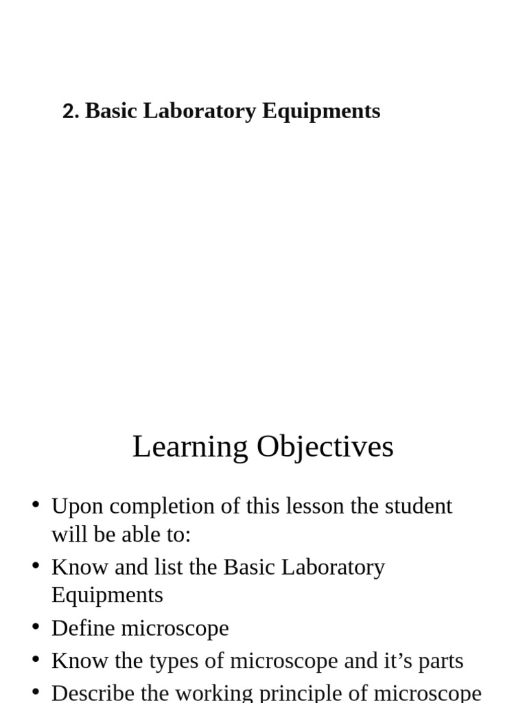 2 Basic Laboratory Equipments | PDF | Microscope | Centrifuge